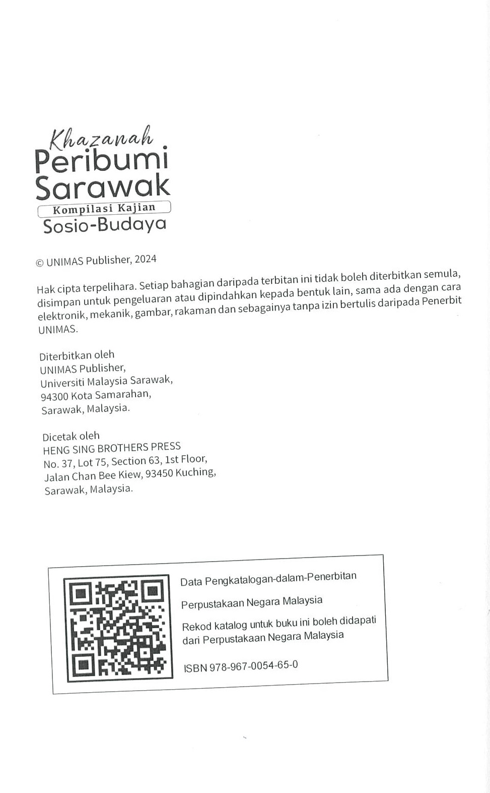 KHAZANAH PERIBUMI SARAWAK